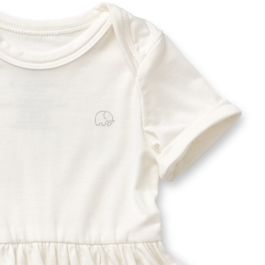 Organic Bamboo Spandex Onesie Dress- White – Anvi Baby